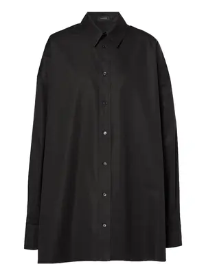 Wardrobe.NYC Oversized Cotton Shirt Dress - Black