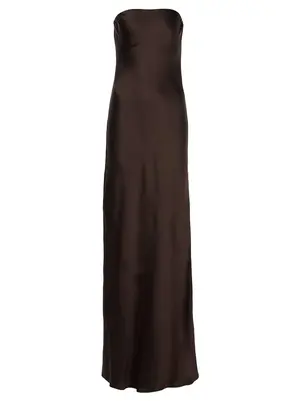 Norma Kamali Crêpe Satin Gown - Brown