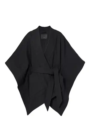 Wardrobe.NYC Belted Cotton Cape - Black