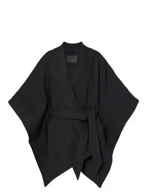 Wardrobe.NYC Belted Cotton Cape - Black