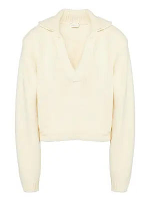 Magda Butrym Cropped Polo Sweater - White