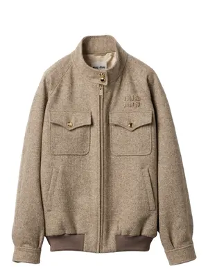 Miu Miu Chevron Blouson Jacket - Khaki