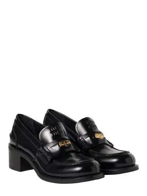 MIU MIU Brushed Leather Loafers