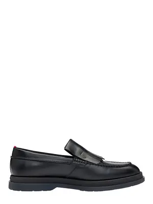 Hugo Tassel-embellished Leather Moccasins - Black