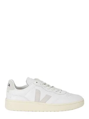 VEJA V-90 Logo-embroidered Low-top Leather Trainers - White/oth