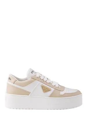 Prada Platform-sole Leather Trainers - White
