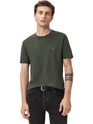 ALLSAINTS Brace Brushed Cotton Crew Neck T-shirt Duffel Green