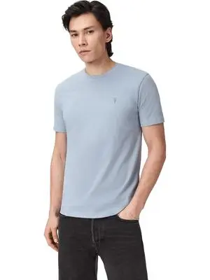 ALLSAINTS Brace Brushed Cotton Crew Neck T-shirt - Misty Blue