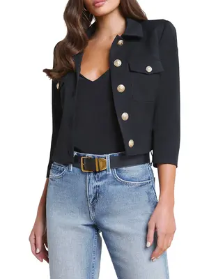 L & Apos;AGENCE L'Agence Kumi Cropped Jacket Black