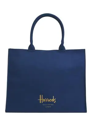 Harrods Harrods Large Logo Tote Navy