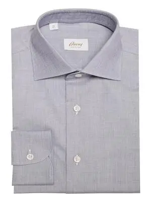 Brioni Cotton Chambray Dress Shirt Blue