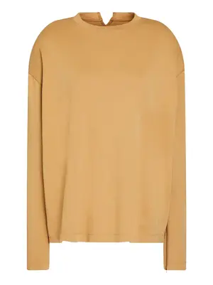 Another Tomorrow Another Tomorrow Cotton-Jersey Top Camel