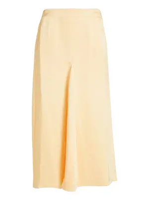 Tibi Satintwill Midi Skirt - Pastel Yellow