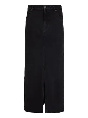 Tibi Denim Midi Skirt - Black
