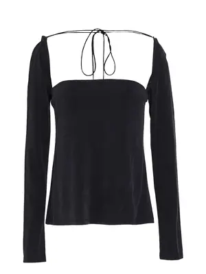 Tibi Convertible Cupro-blend Jersey Top - Black