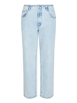 Tibi High-rise Straight-leg Jeans - Light Denim