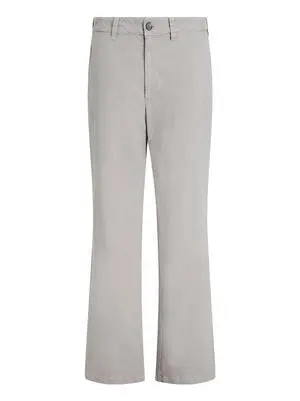 NILI LOTAN Elliot Stretch-cotton Twill Straight-leg Pants - Light Gray
