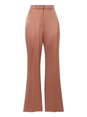 Nanushka Satin Flared Pants - Antique Rose