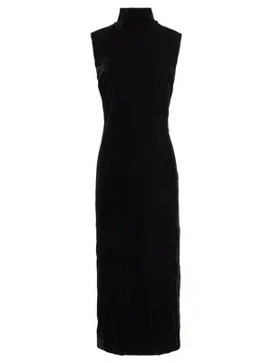 Theory Stretch-velvet Midi Dress - Black