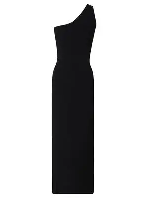 TOTEME One-shoulder Ribbed-knit Maxi Dress - Black