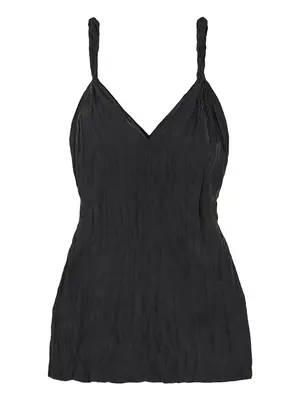 TOTEME Totême Twisted Crinkled Silk Camisole Black