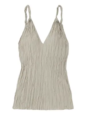 TOTEME Totême Twisted Crinkled Silk Camisole Stone