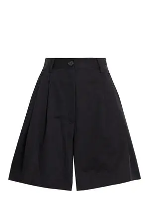 TOTEME TOTEME Pleated Cotton-twill Shorts Black