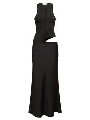 Christopher Esber Open Twist Satin Tank Dress - Black