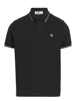 STONE ISLAND Cotton-blend Patch Polo Shirt