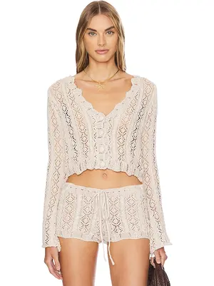 SNDYS SNDYS Crochet Cardigan Nude