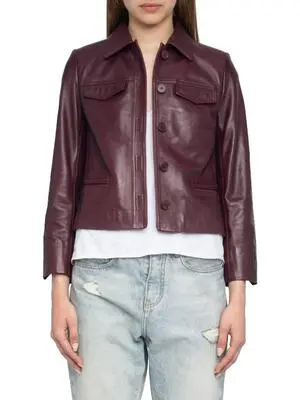 Zadig&Voltaire Liam Leather Jacket - Burgundy