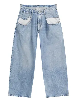 MAISON MARGIELA 5 Pockets Contrast Boyfriend Jeans Blue
