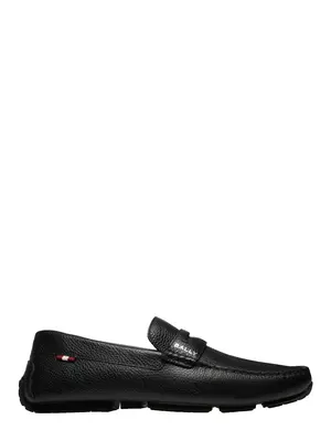 Bally Pilot Driver Grained Leather Loafers - Black