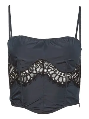 FLEUR DU MAL Lace-trim Bustier Top - Blue