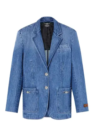 Versace Single-breasted Denim Blazer - Blue