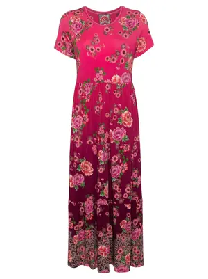 Johnny Was Floral-print Cap-sleeve Dress - Pink