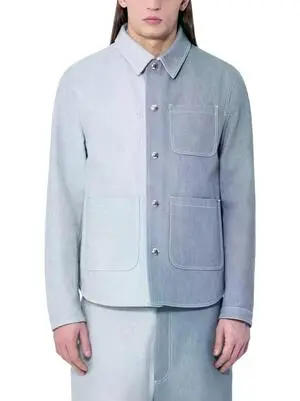 Thom Browne Utility Denim Shirt Jacket Grey
