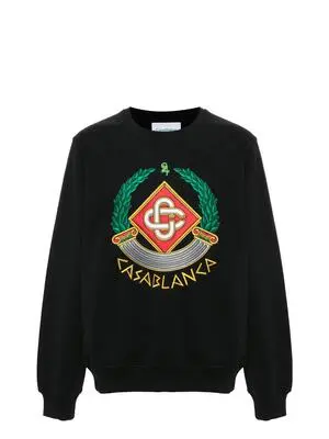 Casablanca Casa Crest-embroidered Sweatshirt - Black