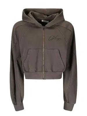 Ottolinger Logo Zip Hoodie - Brown