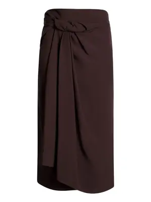 Bally Knot Detail Straight-cut Skirt - Brown