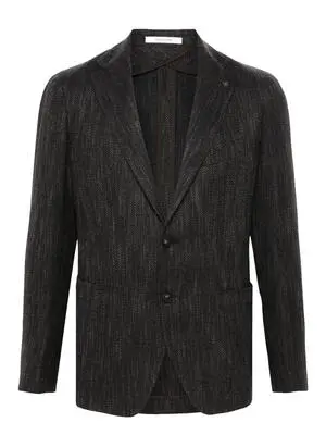 Tagliatore Herringbone Blazer - Brown