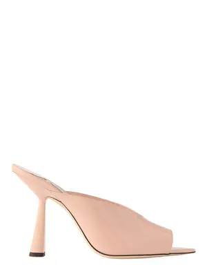 JIMMY CHOO Maryanne 100 Leather Mules - Pink