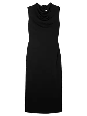 JIL SANDER Draped Satin-jersey Maxi Dress - Black