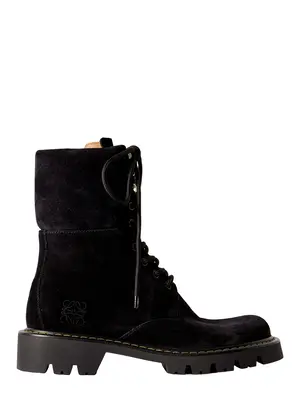 Loewe Sierra Suede Ankle Boots - Black
