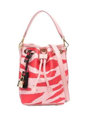Mcm MCM Dessau Zebra-Print Drawstring Bag Pink