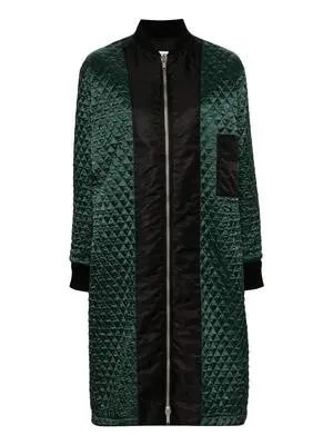 MAISON MARGIELA Single-stitch Logo Quilted Coat - Green
