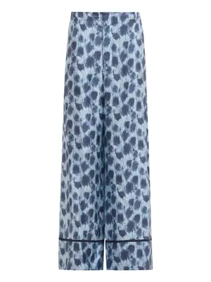 Marni Silk Wide-leg Trousers - Blue
