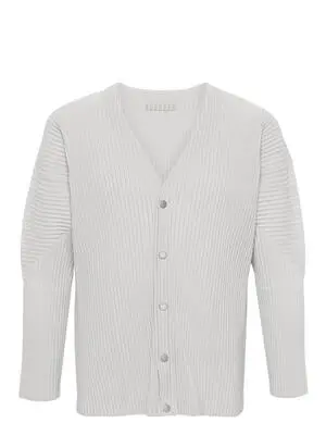 Issey Miyake Plissé-effect Cardigan - Grey