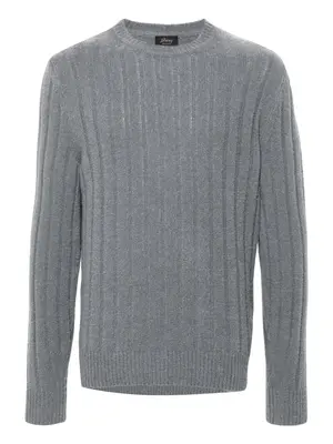 Brioni Ribbed-knit Sweater - Grey