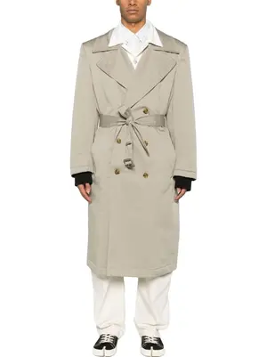 MAISON MARGIELA MM6 Maison Margiela Belted Double-Breasted Coat Neutrals